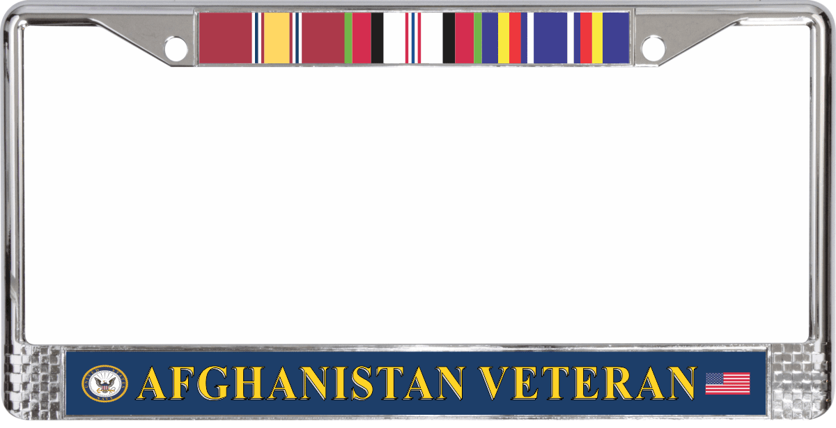 U.S. Navy Afghanistan Veteran 3-Ribbon Stack License Plate Frame