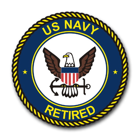 U.S. NAVY RETIRED MILITARY VINYL TRANSFER DECAL