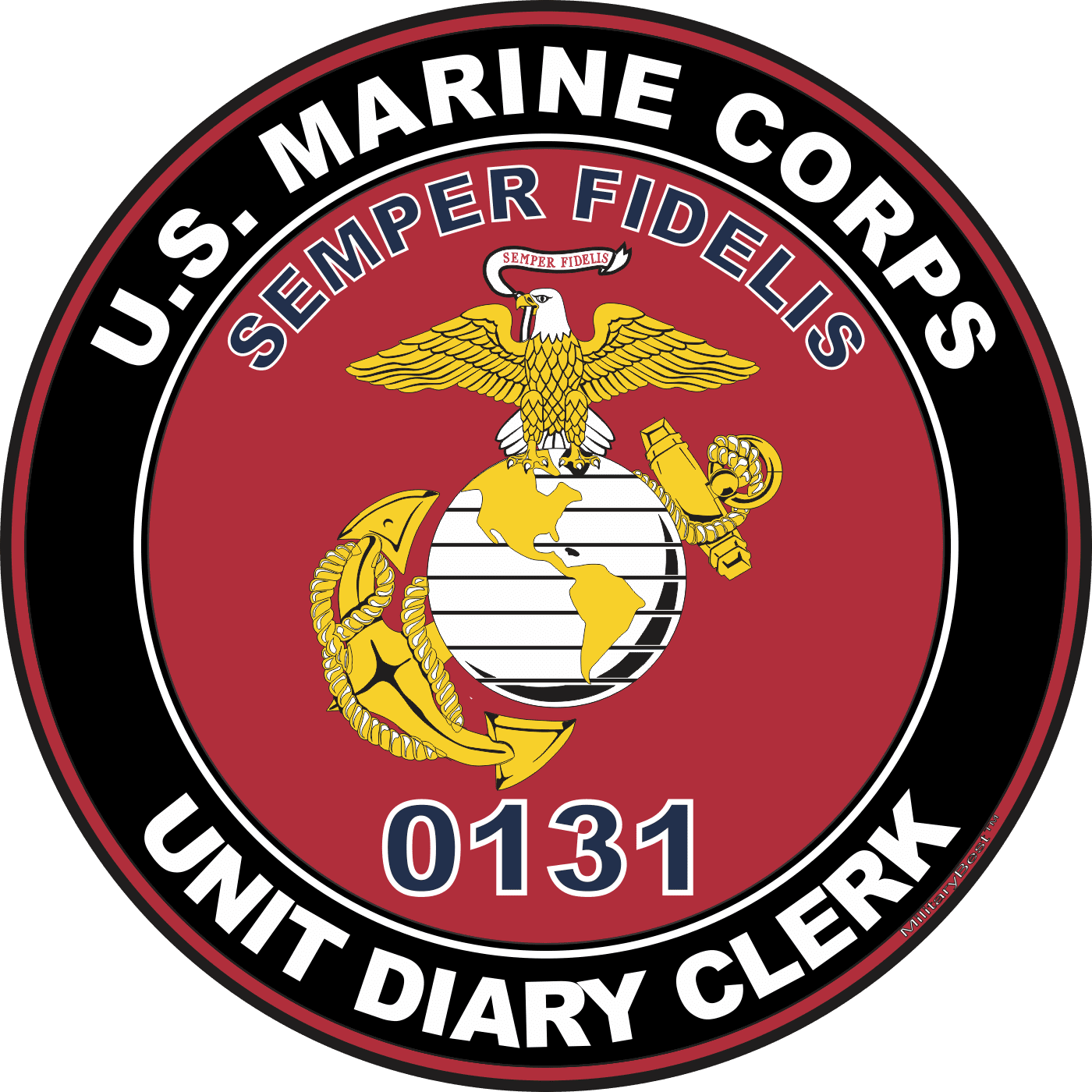 U.S.M.C. MOS 0131 Unit Diary Clerk Decal