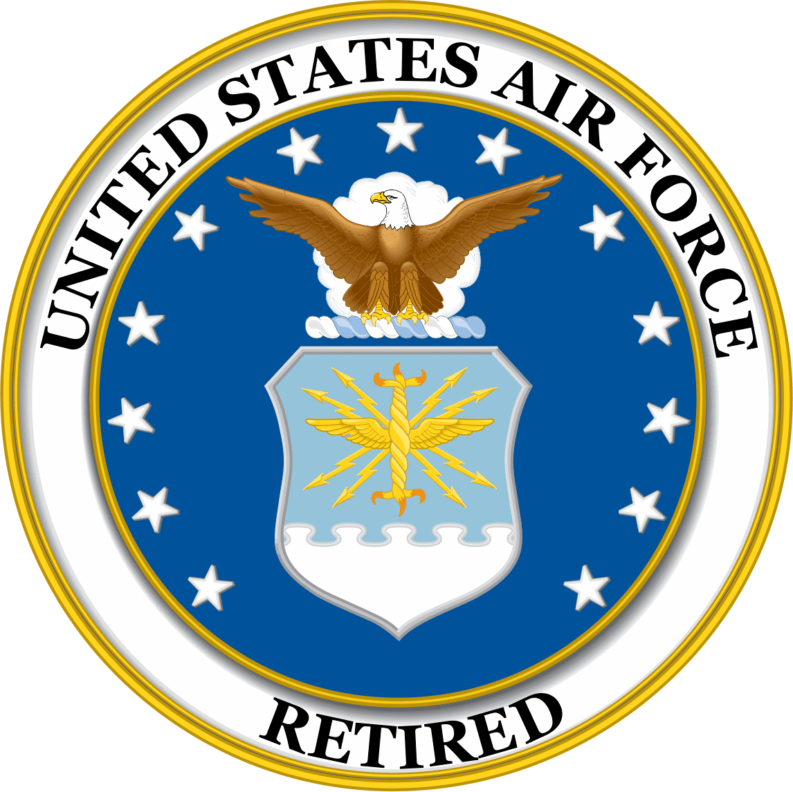 UNITED STATES AIR FORCE RETIRED MILITARY DECAL