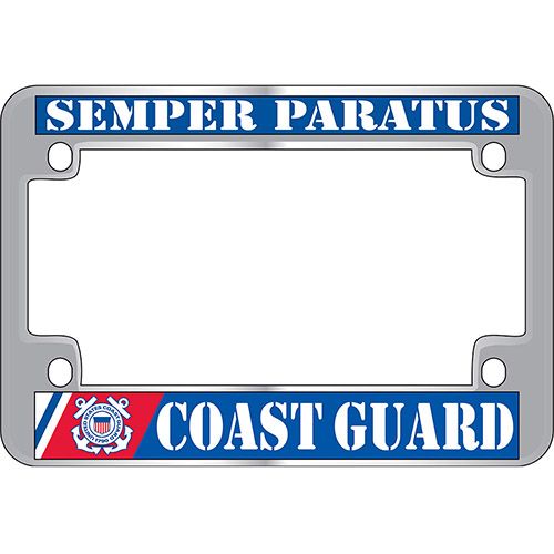 United States Coast Guard Chrome Motorcycle License Plate Frame