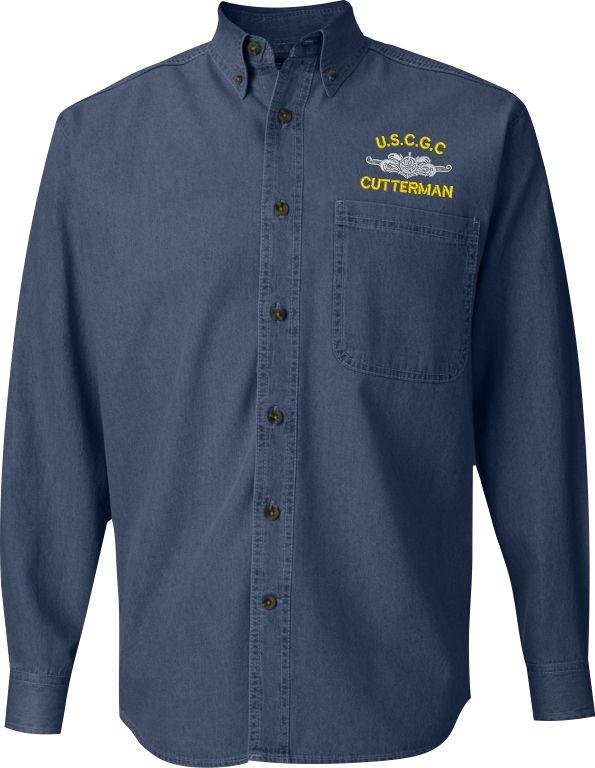 United States Coast Guard Custom Embroidered Denim Shirts