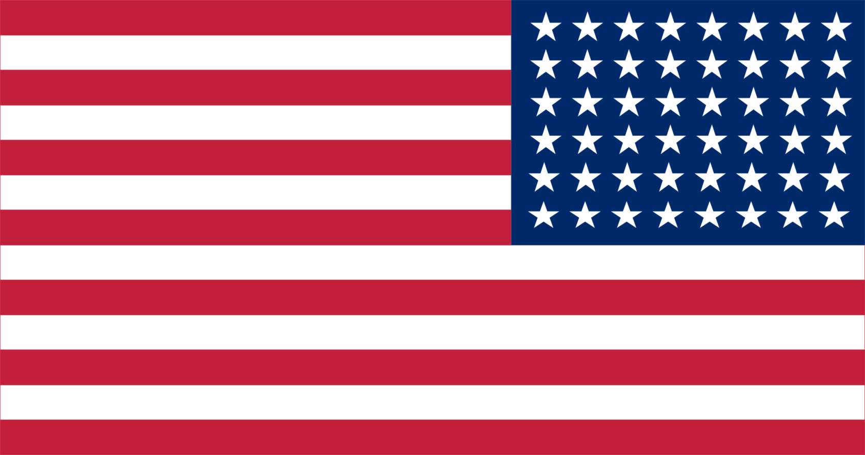 United States of America 48 Star Reversed Decal