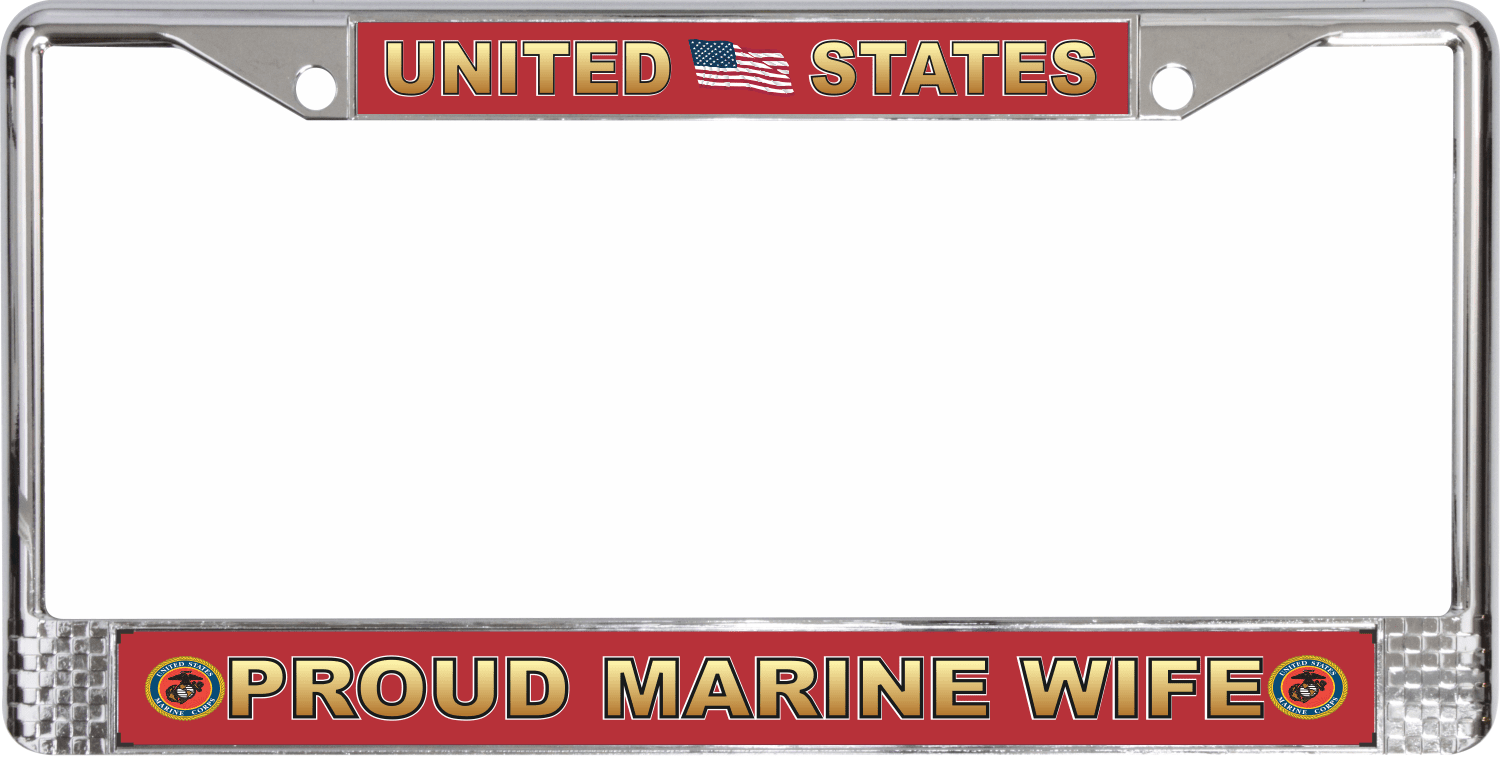 United States Proud Marine Wife License Plate Frame