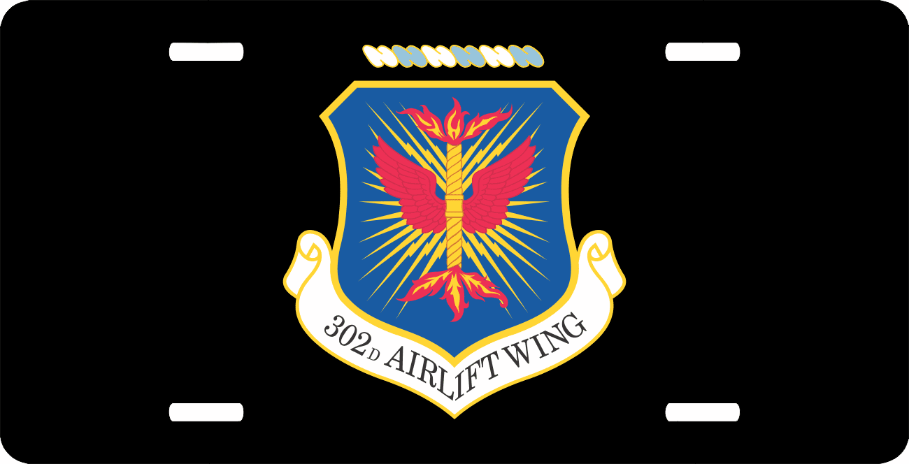 U.S. Air Force 302nd Airlift Wing License Plate
