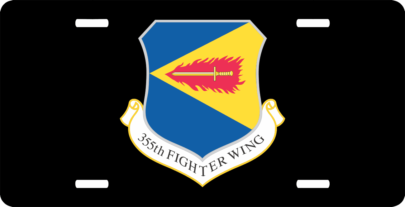 U.S. Air Force 355th Fighter Wing License Plate