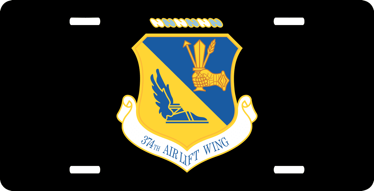U.S. Air Force 374th Airlift Wing License Plate