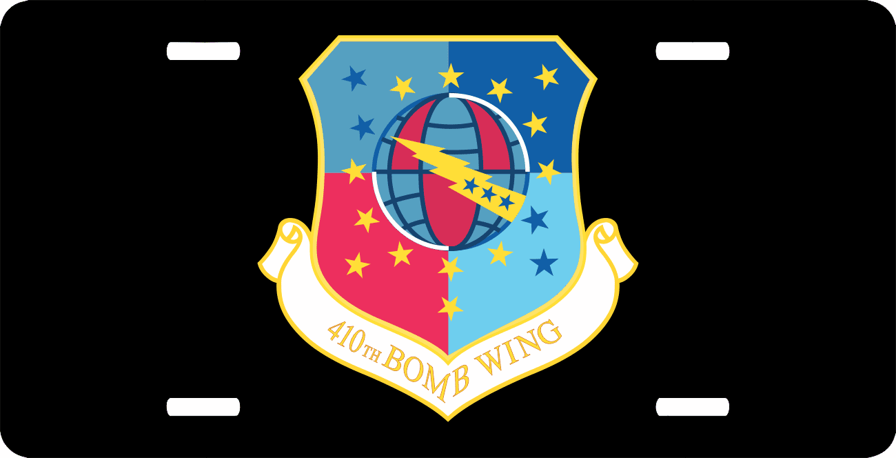 U.S. Air Force 410th Bomb Wing License Plate