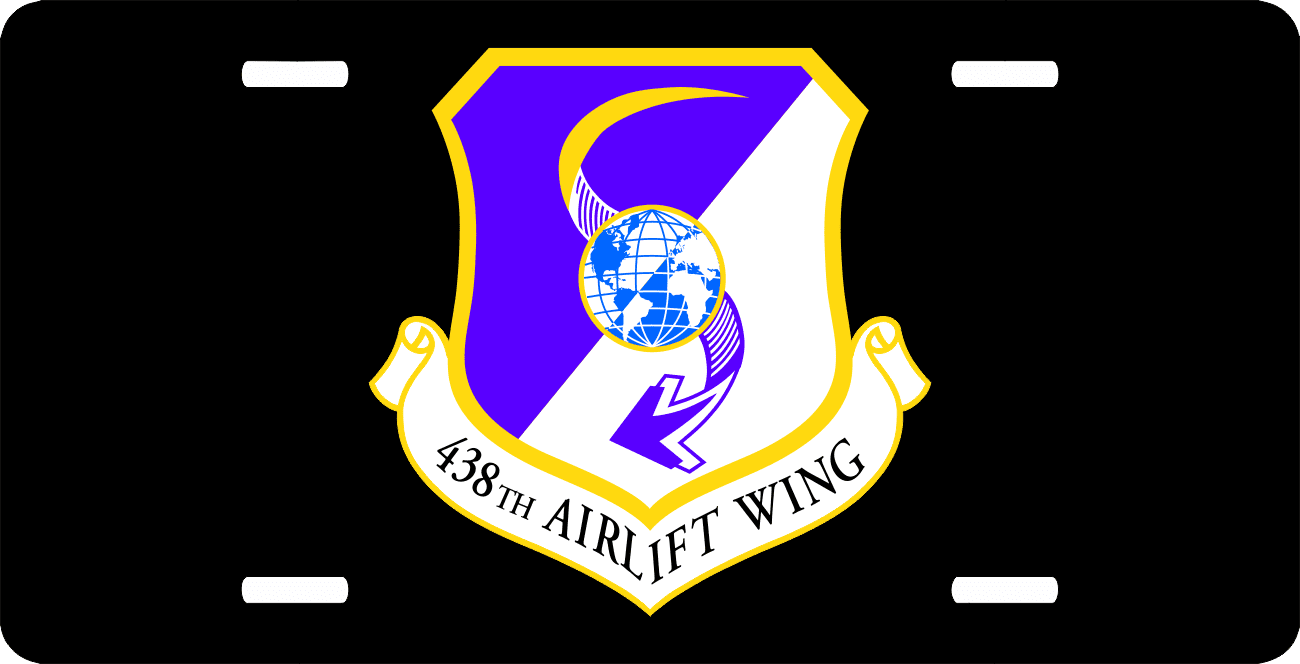 U.S. Air Force 438th Airlift Wing 2 License Plate