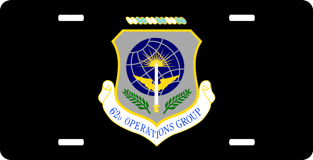 U.S. Air Force 62nd Operations Group License Plate