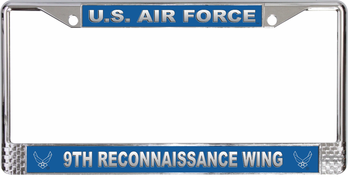 U.S. Air Force 9th Reconnaissance Wing License Plate Frame