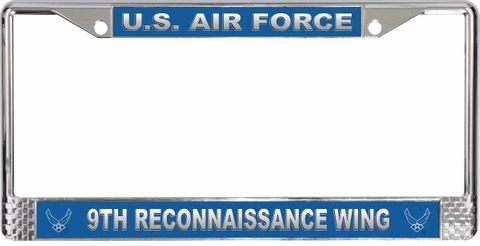 U.S. Air Force 9th Reconnaissance Wing License Plate Frame