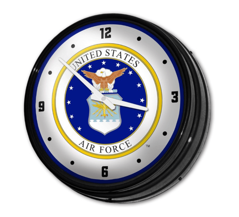 US Air Force: Seal - Retro Lighted Wall Clock
