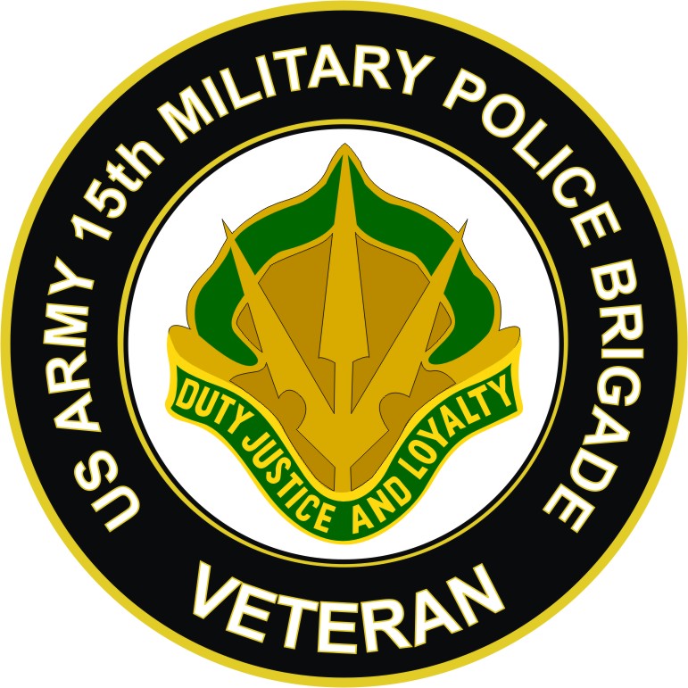 U.S. Army 15th Military Police Brigade Unit Crest Veteran Sticker Decal