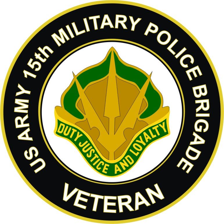 U.S. Army 15th Military Police Brigade Unit Crest Veteran Sticker Decal