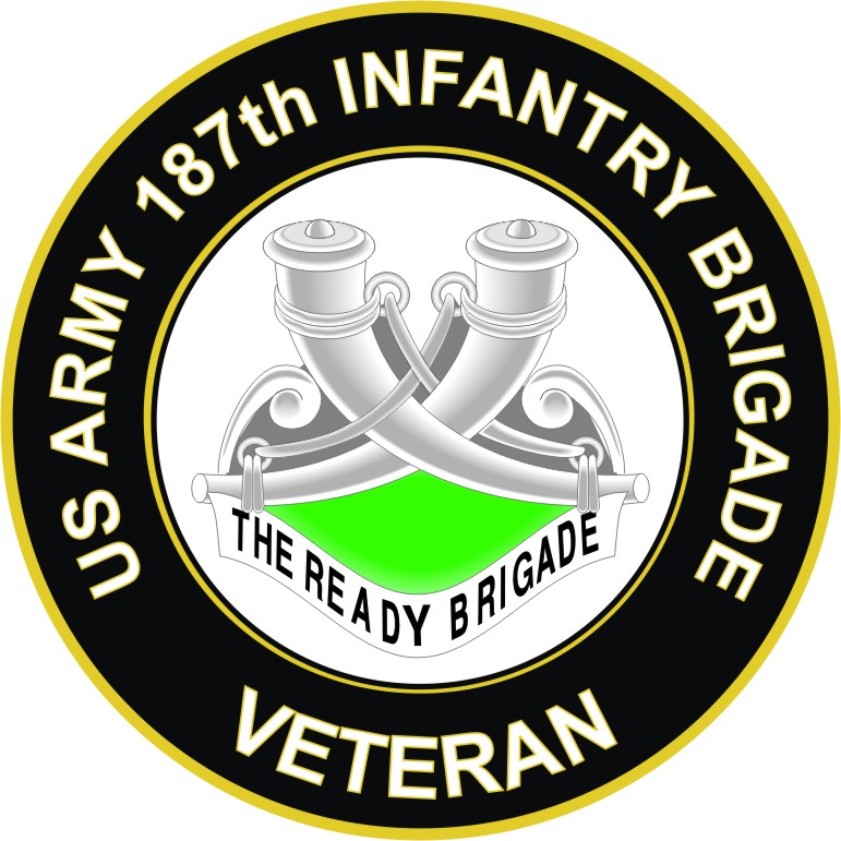 U.S. Army 187th Infantry Brigade Unit Crest Veteran Sticker Decal