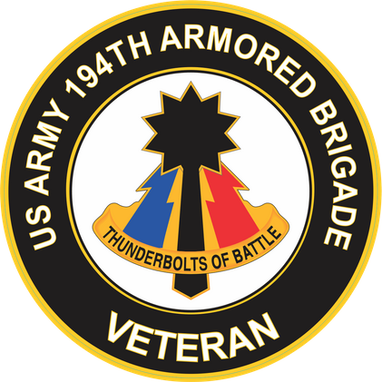 U.S. Army 194th Armored Brigade Unit Crest Veteran Sticker Decal
