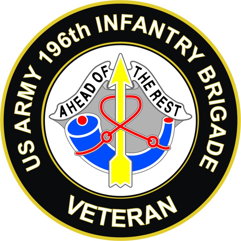 U.S. Army 196th Infantry Brigade Unit Crest Veteran Sticker Decal