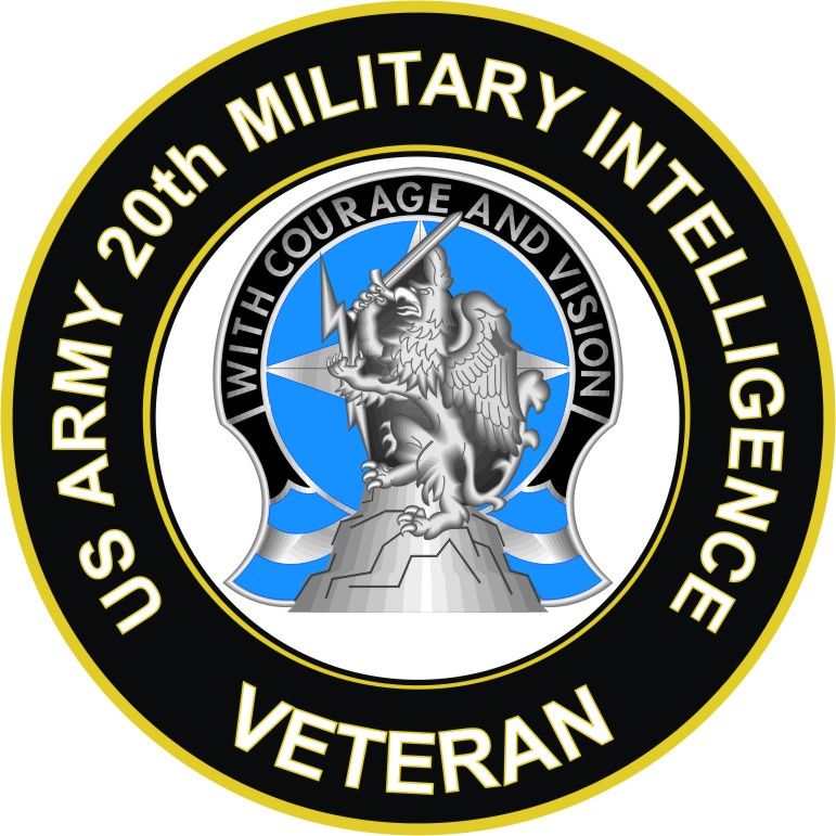U.S. Army 20th Military Intelligence Unit Crest Veteran Sticker Decal