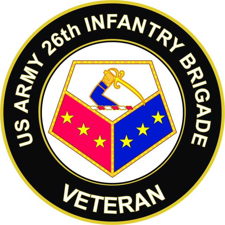 U.S. Army 26th Infantry Brigade Unit Crest Veteran Sticker Decal
