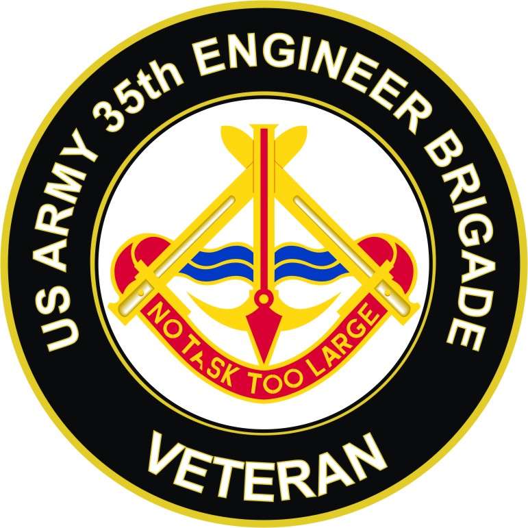 U.S. Army 35th Engineer Brigade Unit Crest Veteran Sticker Decal