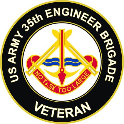 U.S. Army 35th Engineer Brigade Unit Crest Veteran Sticker Decal