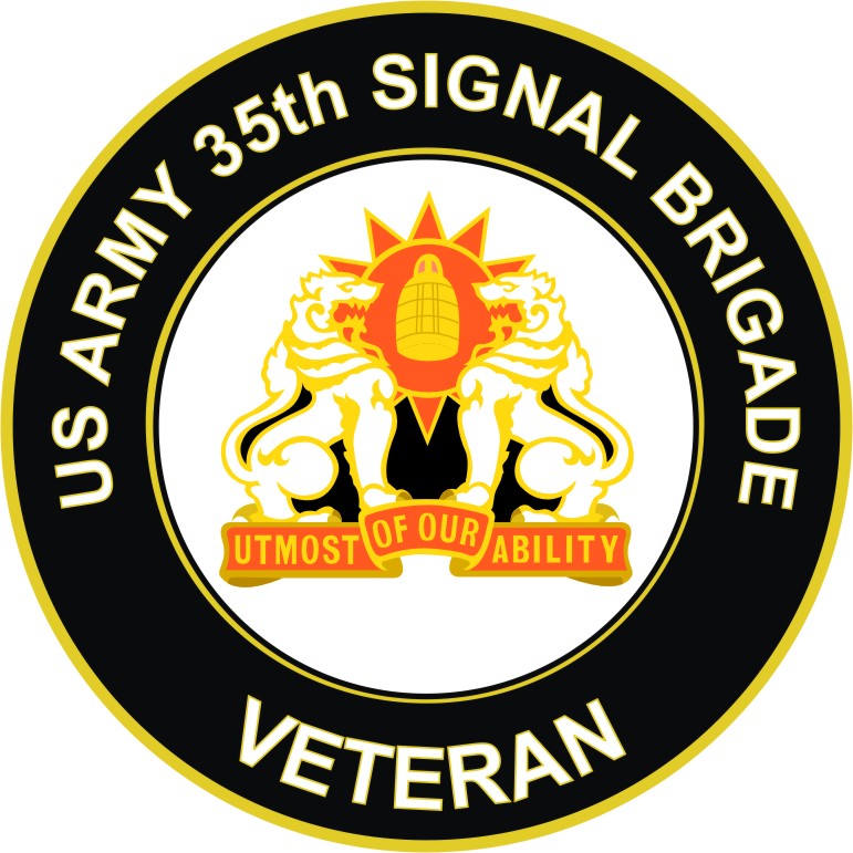 U.S. Army 35th Signal Brigade Unit Crest Veteran Sticker Decal