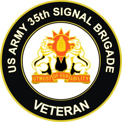 U.S. Army 35th Signal Brigade Unit Crest Veteran Sticker Decal