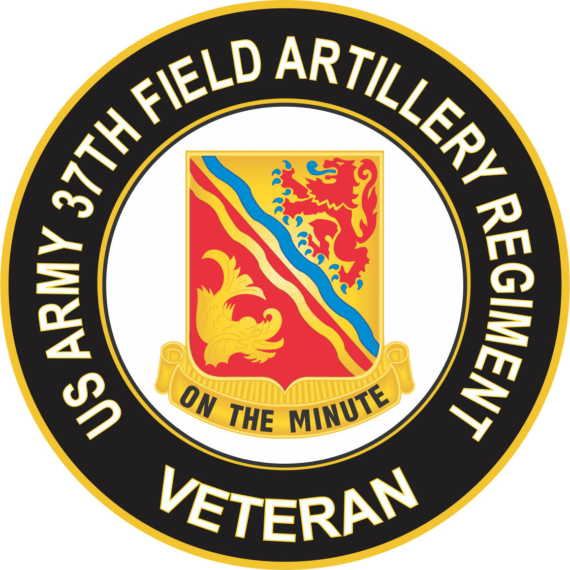 U.S. Army 37th Field Artillery Regiment Unit Crest Veteran Sticker Decal