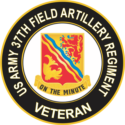 U.S. Army 37th Field Artillery Regiment Unit Crest Veteran Sticker Decal