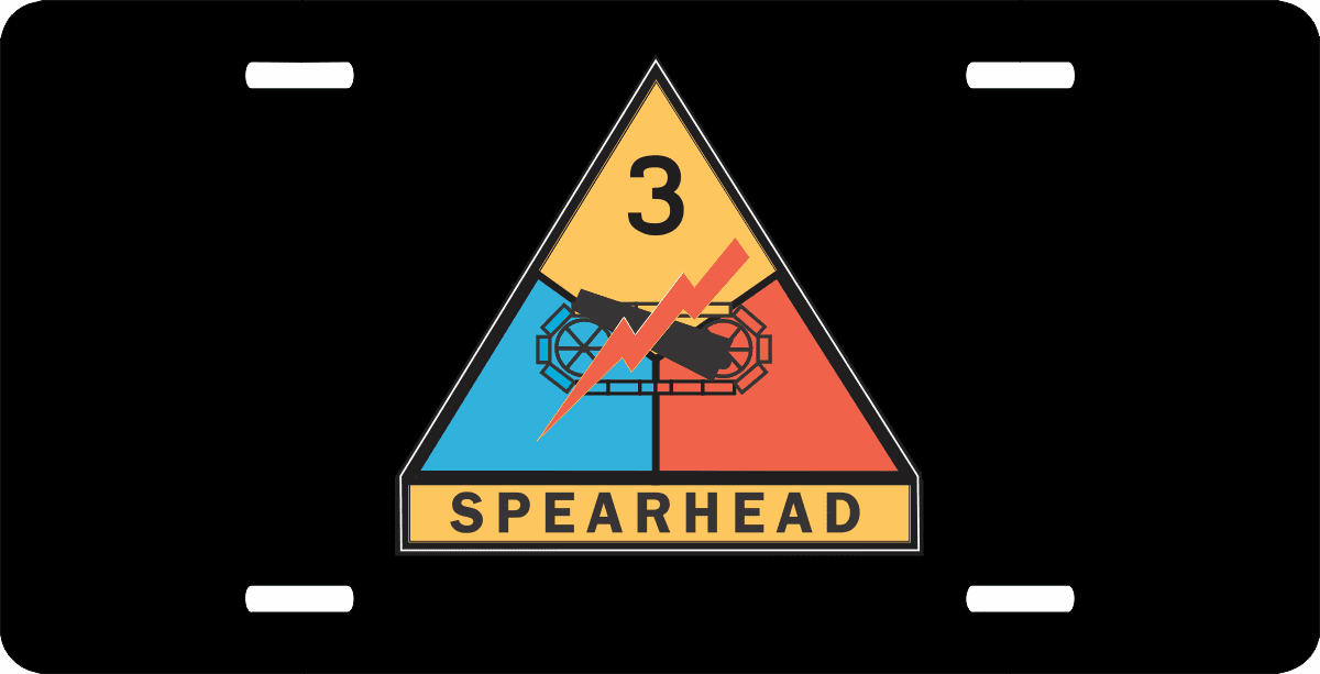 U.S. Army 3rd Armored License Plate