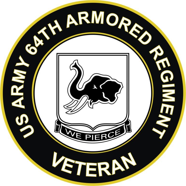 U.S. Army 64th Armored Regiment Brigade Veteran Sticker Decal