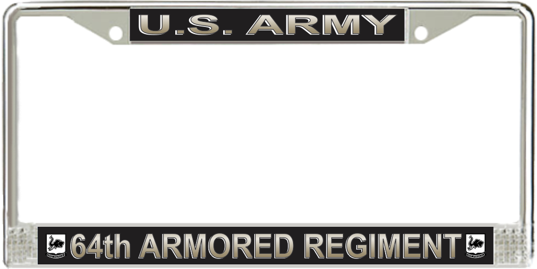U.S. Army 64th Armored Regiment License Plate Frame