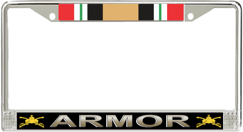 U.S. Army Armor Iraq Veteran License Plate Frame