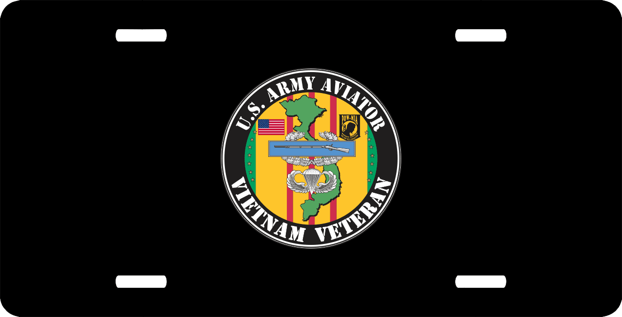 U.S. Army CIB Jump Wings Vietnam Veteran License Plate