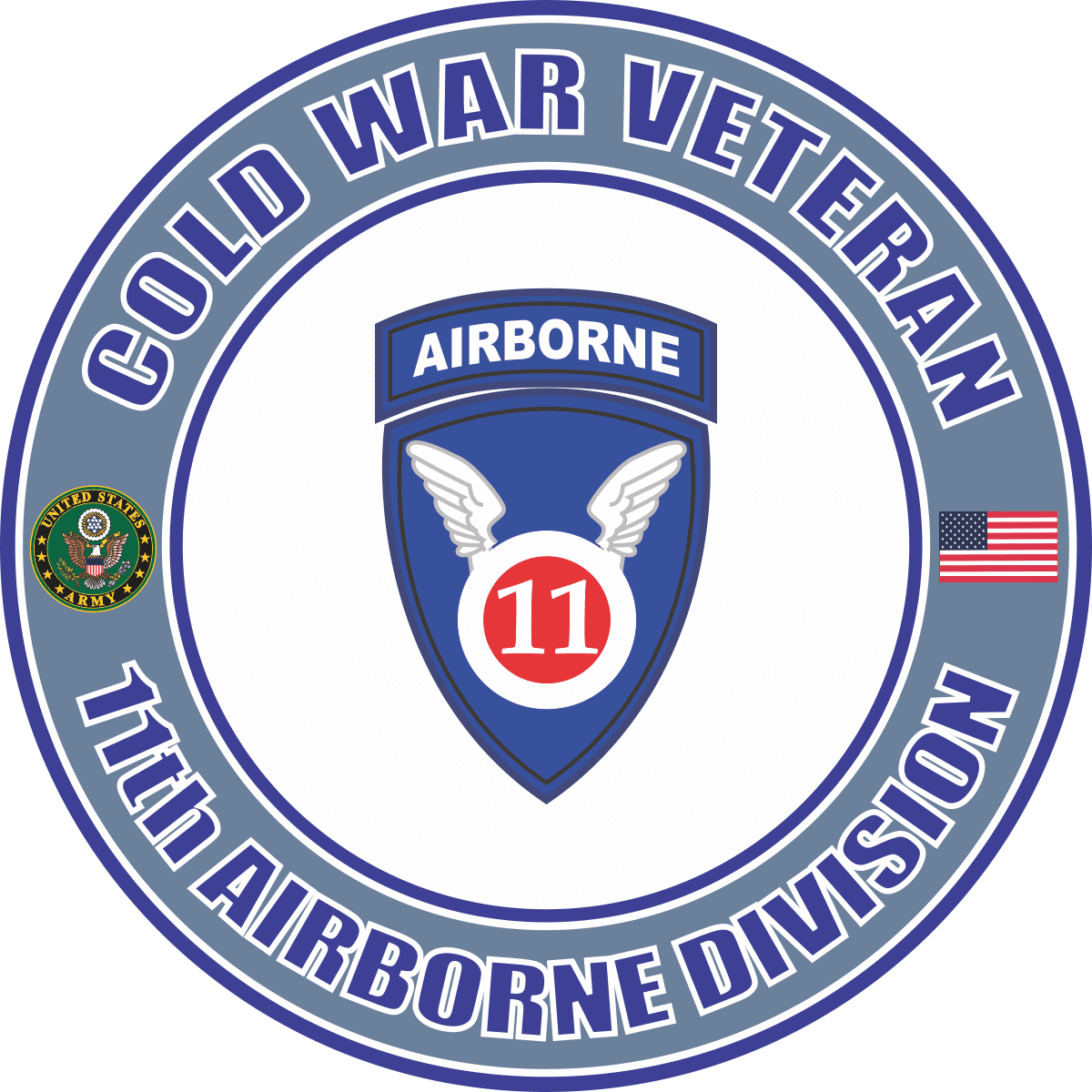 U.S. Army Cold War 11th Airborne Veteran Decal
