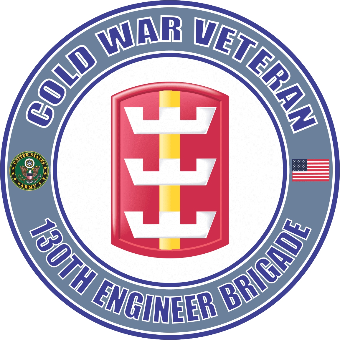 U.S. Army Cold War 130th Engineer Brigade Veteran Decal