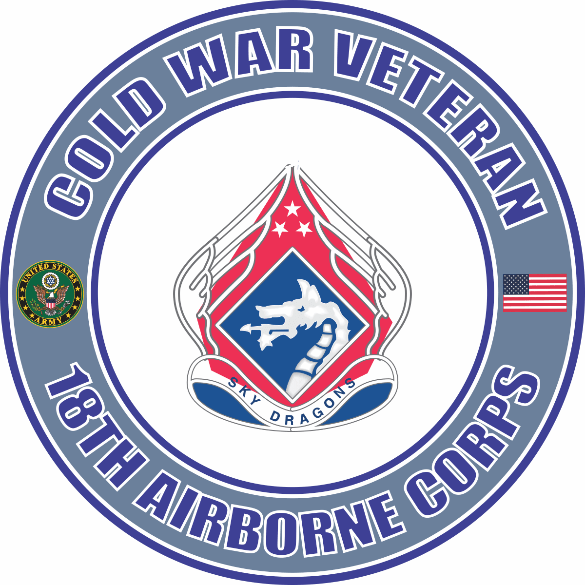 U.S. Army Cold War 18th Airborne Corps Unit Crest Veteran Decal
