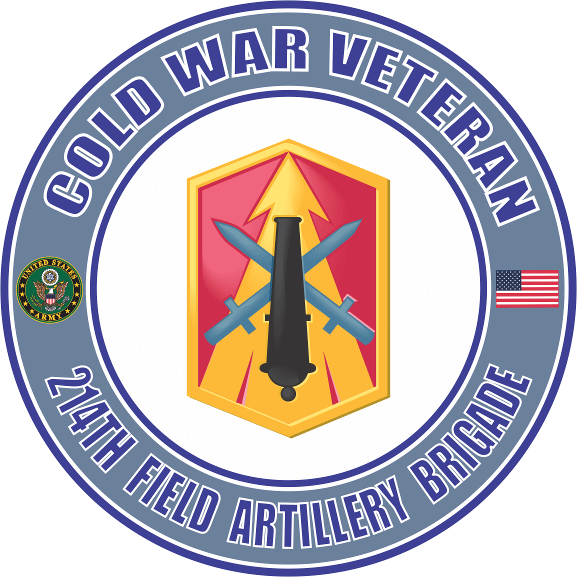 U.S. Army Cold War 214th Field Artillery Brigade Veteran Decal