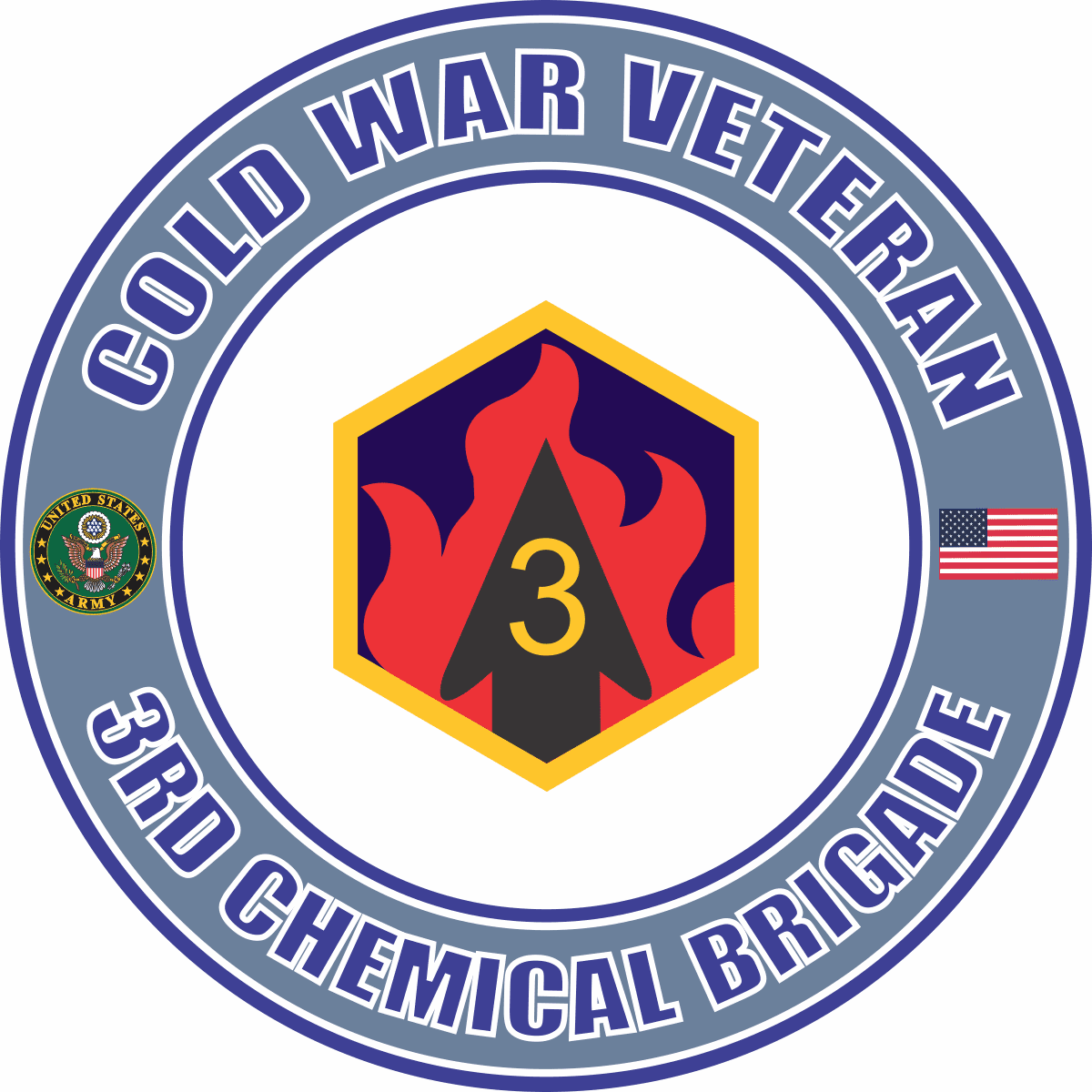 U.S. Army Cold War 3rd Chemical Brigade Veteran Decal