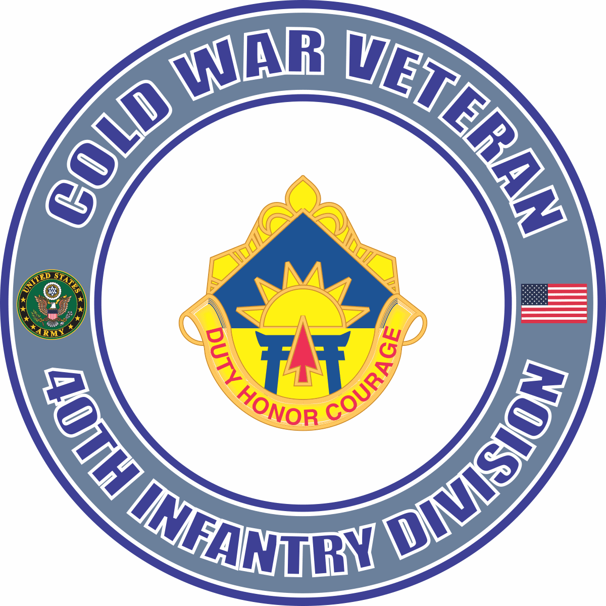 U.S. Army Cold War 40th Infantry Unit Crest Veteran Decal