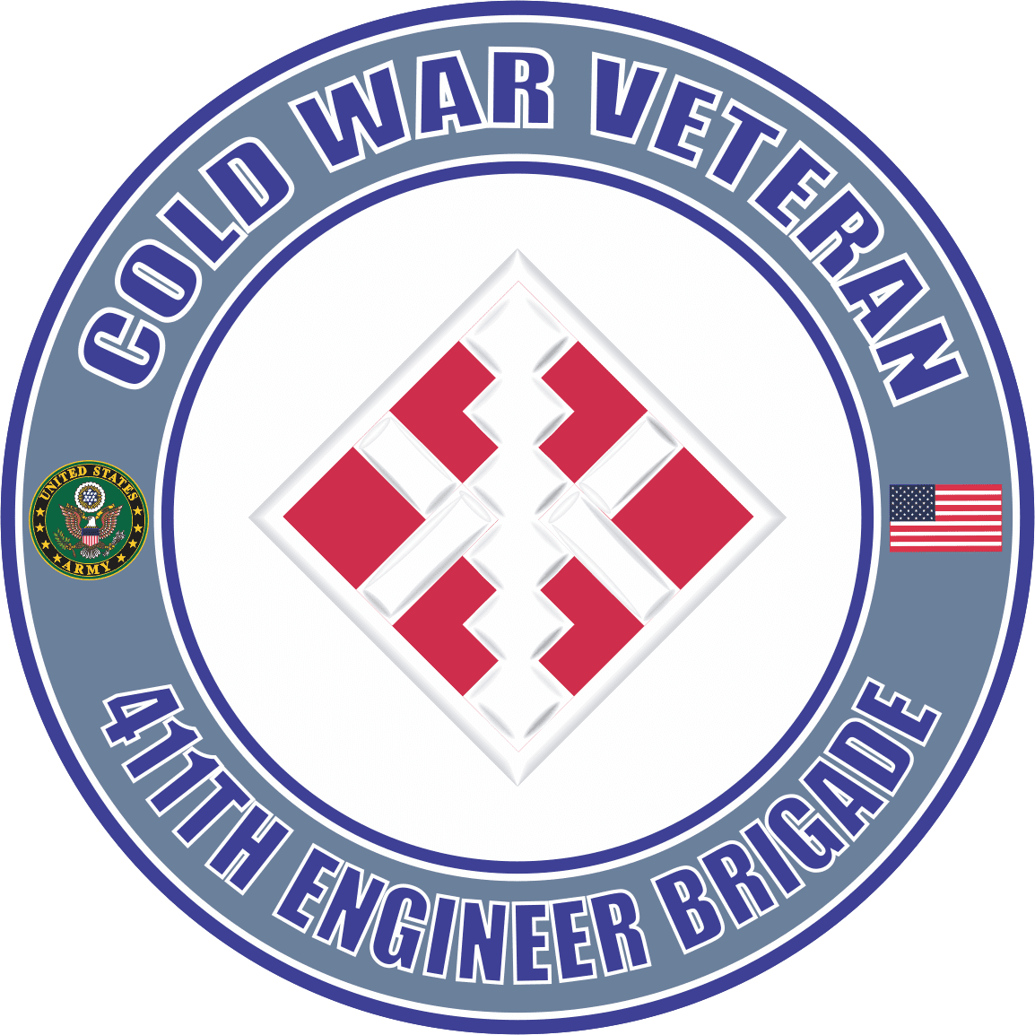 U.S. Army Cold War 411th Engineer Brigade Veteran Decal