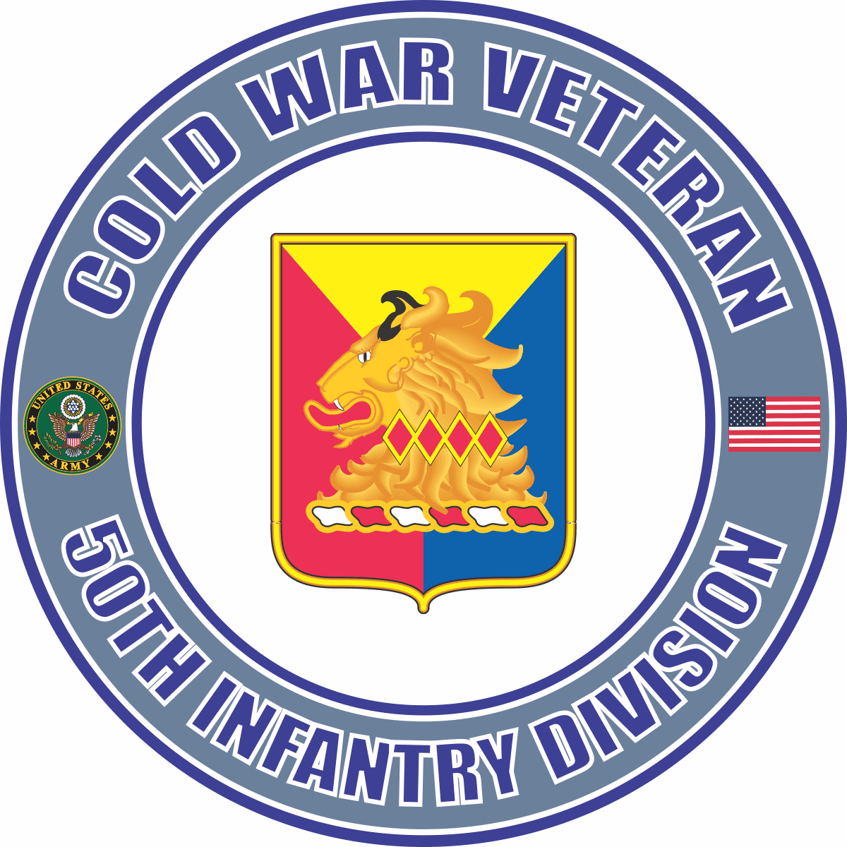 U.S. Army Cold War 50th Armored Unit Crest Veteran Decal