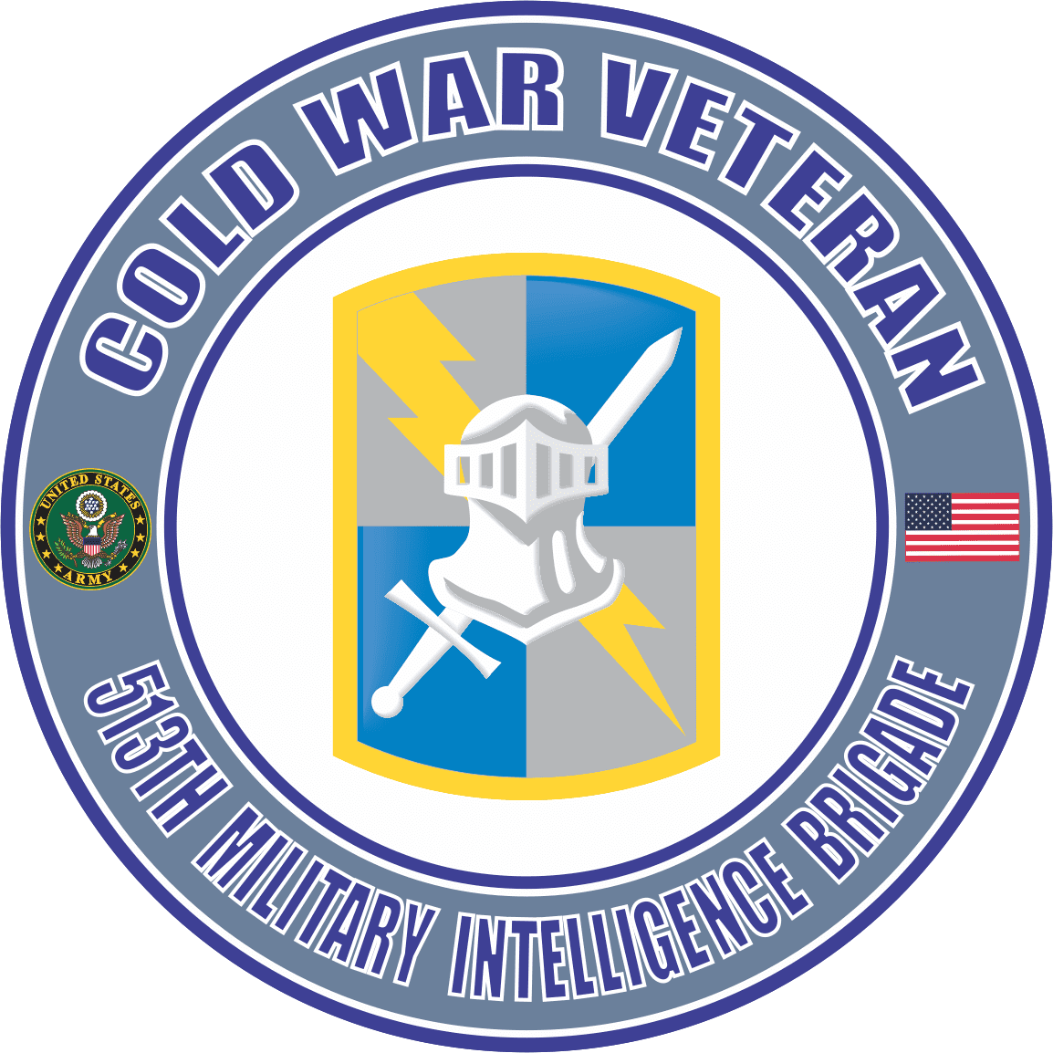 U.S. Army Cold War 513th Military Intelligence Brigade Veteran Decal