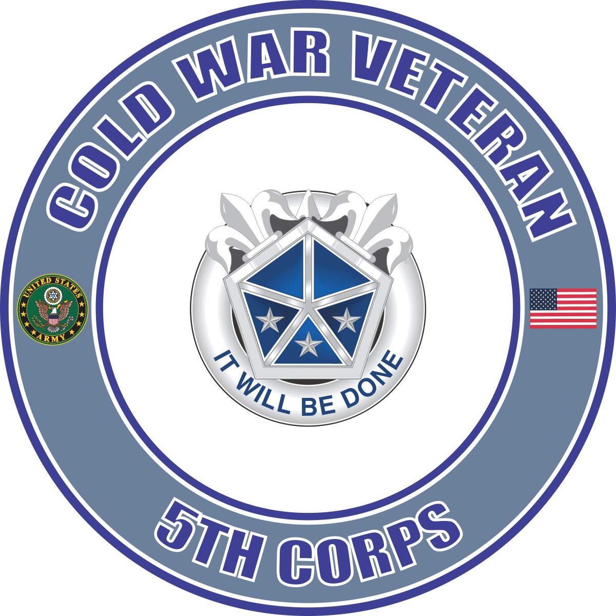 U.S. Army Cold War 5th Corps Unit Crest Veteran Decal