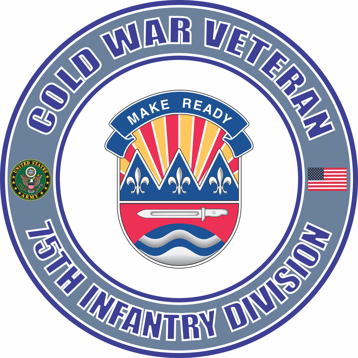 U.S. Army Cold War 75th Division Unit Crest Veteran Decal