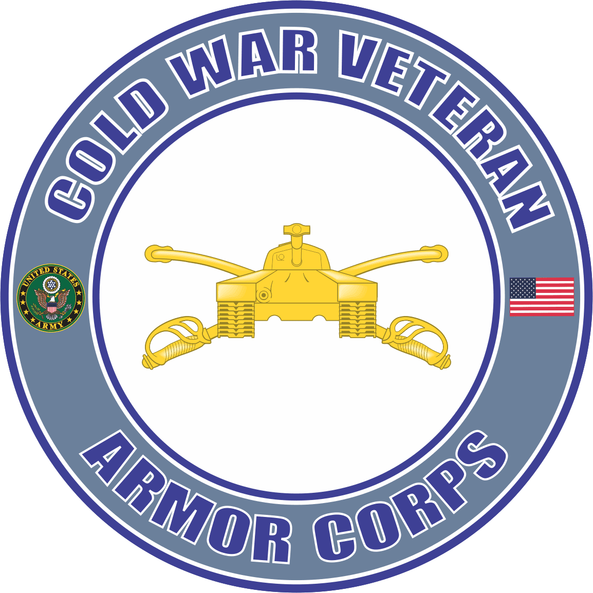U.S. Army Cold War Armor Insignia Veteran Decal