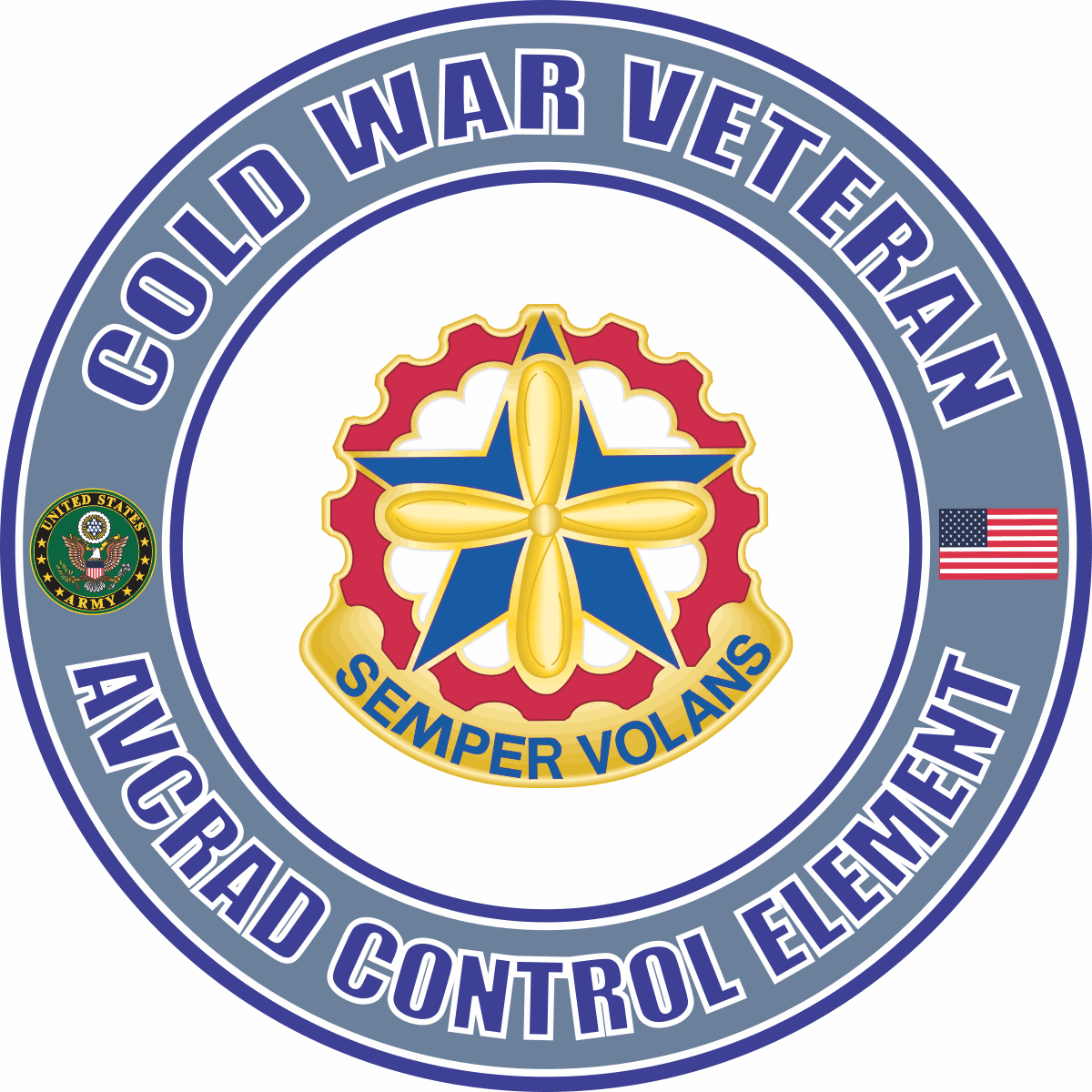 U.S. Army Cold War AVCRAD Control Element Unit Crest Veteran Decal