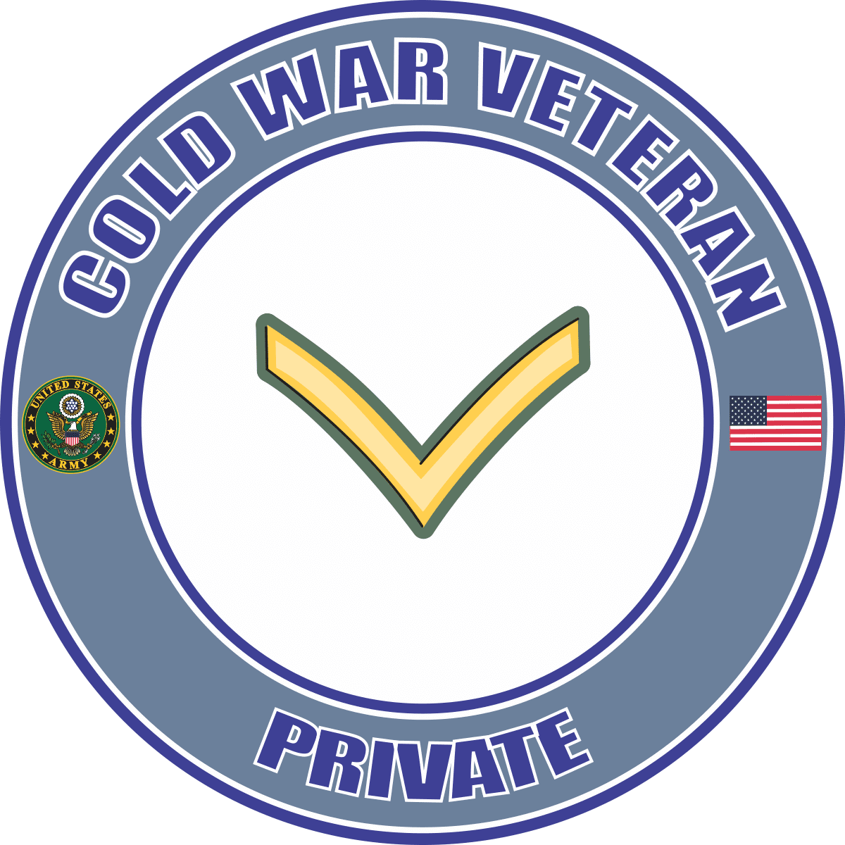 U.S. Army Cold War E-2 Private Rank Insignia Veteran Decal