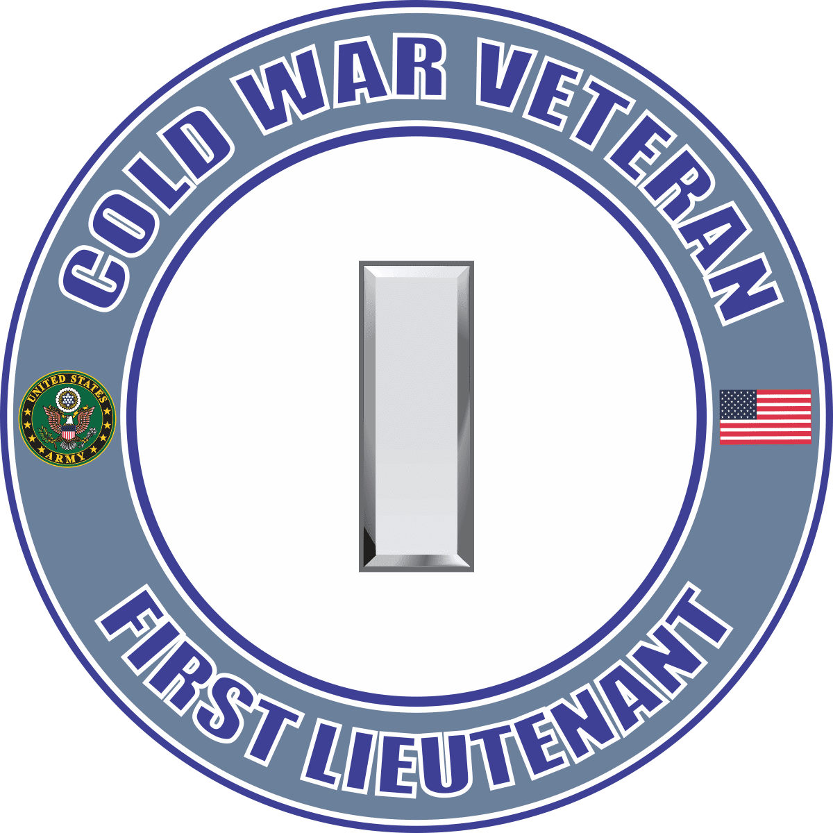 U.S. Army Cold War First Lieutenant Rank Insignia Veteran Decal